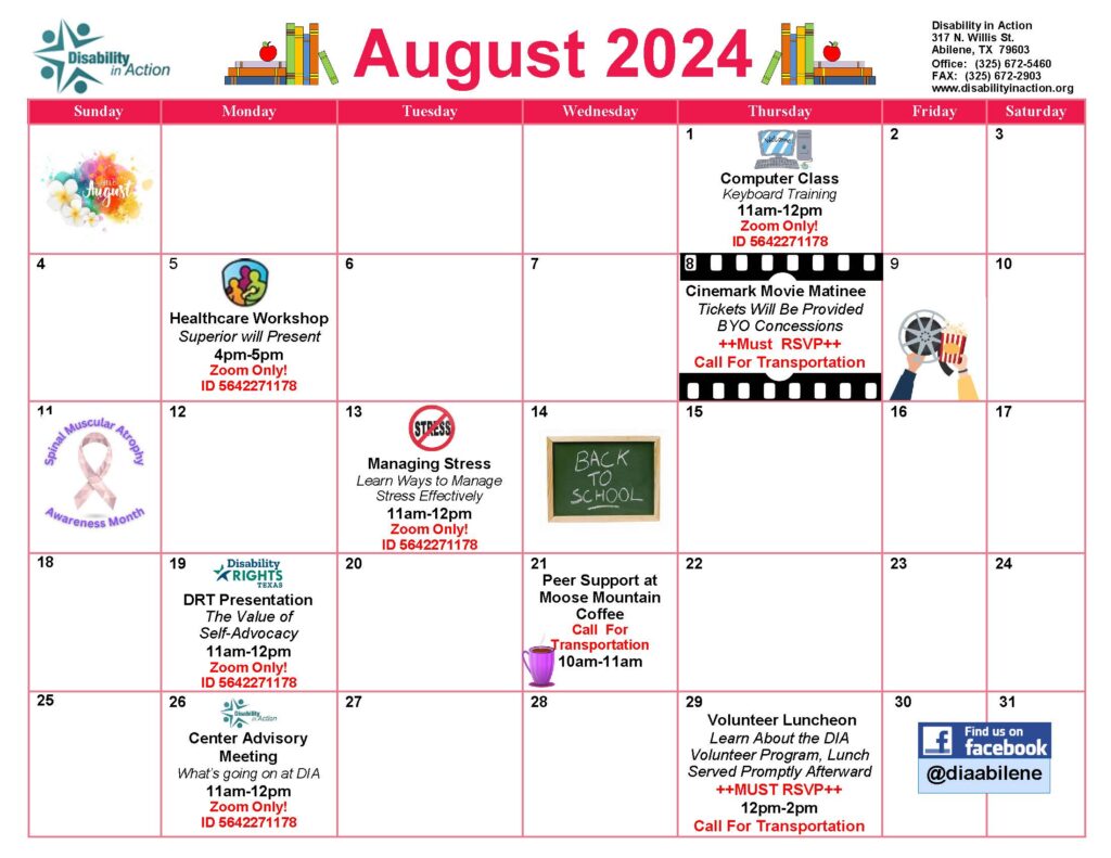 Calendar – Disability In Action