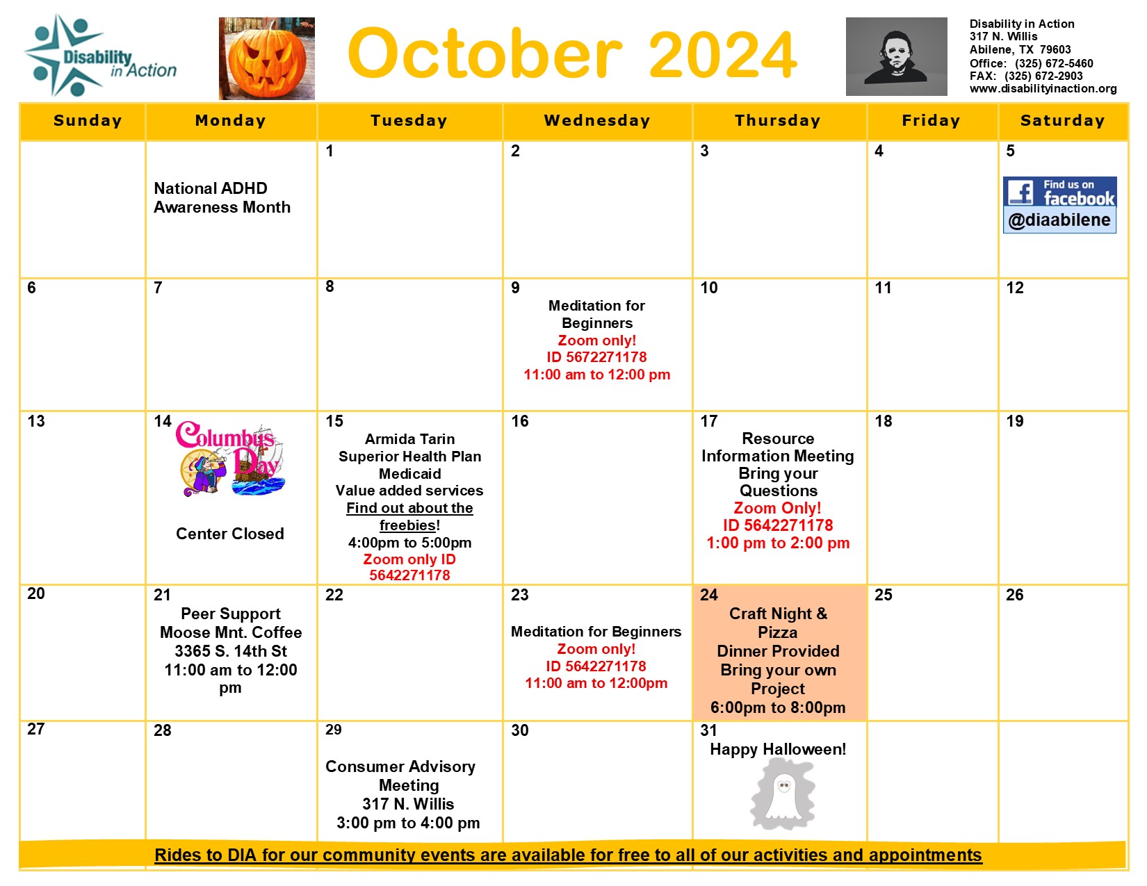 Calendar – Disability In Action